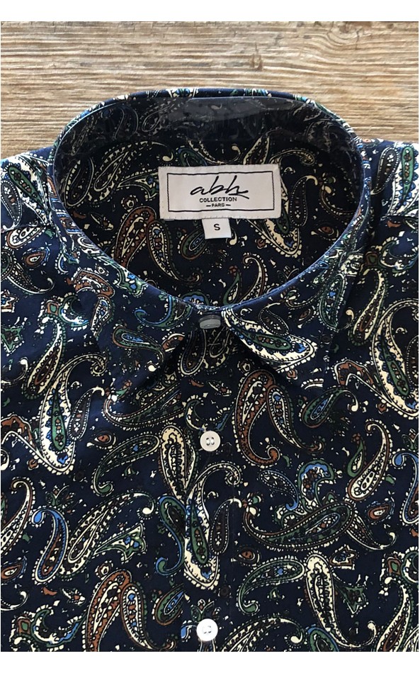 Cashmere print men's navy shirt | ABH Collection JÁVEA