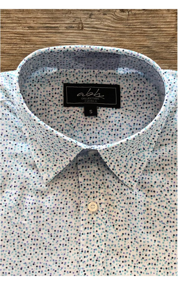 Blue dot print men's shirt | ABH Collection JÁVEA