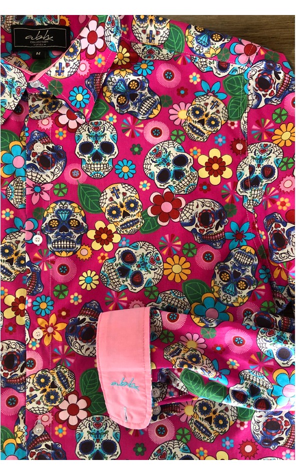 Mexican skull print men's shirt | ABH Collection JÁVEA