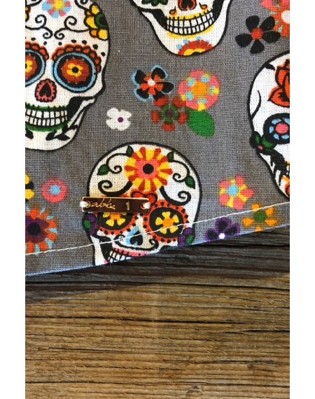 Grey mexican skull print men's shirt | ABH Collection JÁVEA